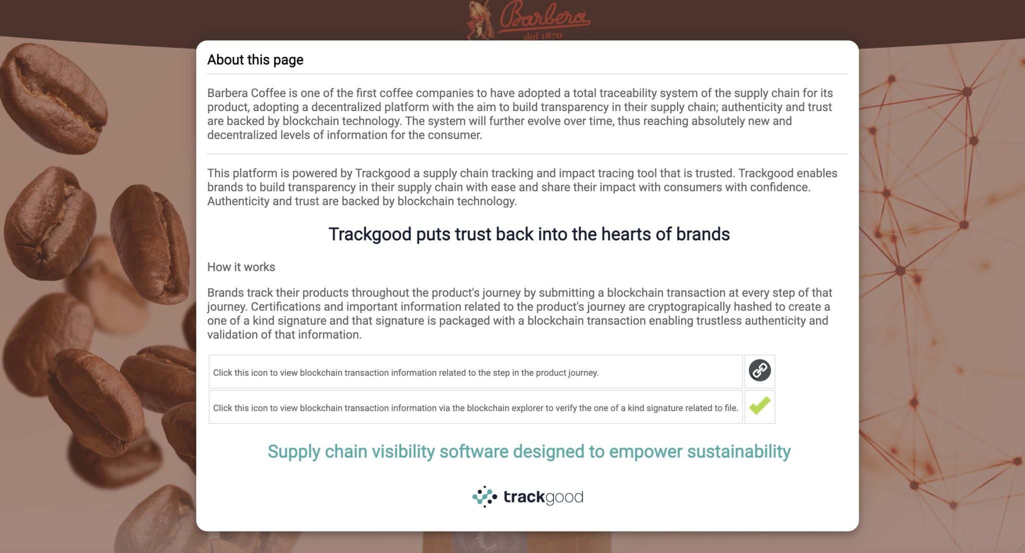 CBRC » Blockchain Coffee Supply Chain Traceability – Caffè Barbera